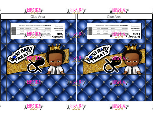 RICE KRISPY WRAPPER BOSS BABY ROYAL BLUE GOLD | KreativeKraftingLLC