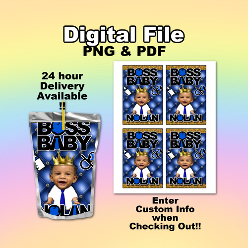 BOSS BABY CUSTOM PHOTO DRINK POUCH | KreativeKraftingLLC