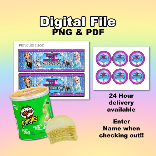 FROZEN CUSTOM ANY CHARACTER PRINGLES CAN WRAPPER | KreativeKraftingLLC