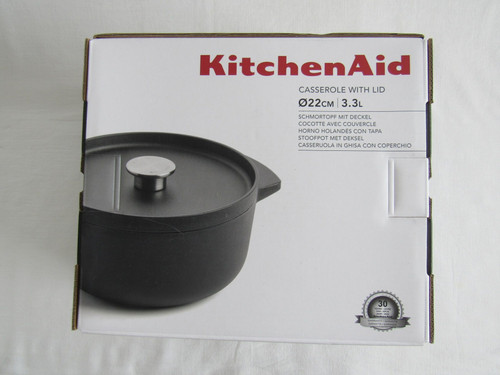 KitchenAid Cast Iron Cocotte Casserole Dish - Large Size 22cm dia. or 3 ...
