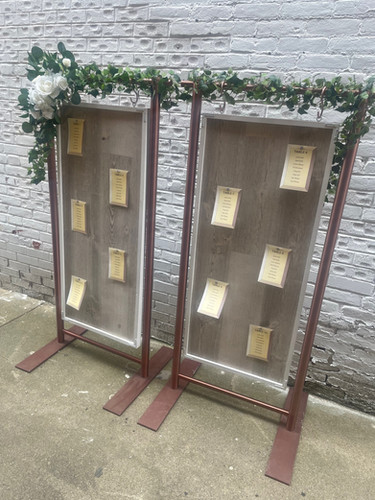 Double Copper Seating Chart Signs | Rustic Rental
