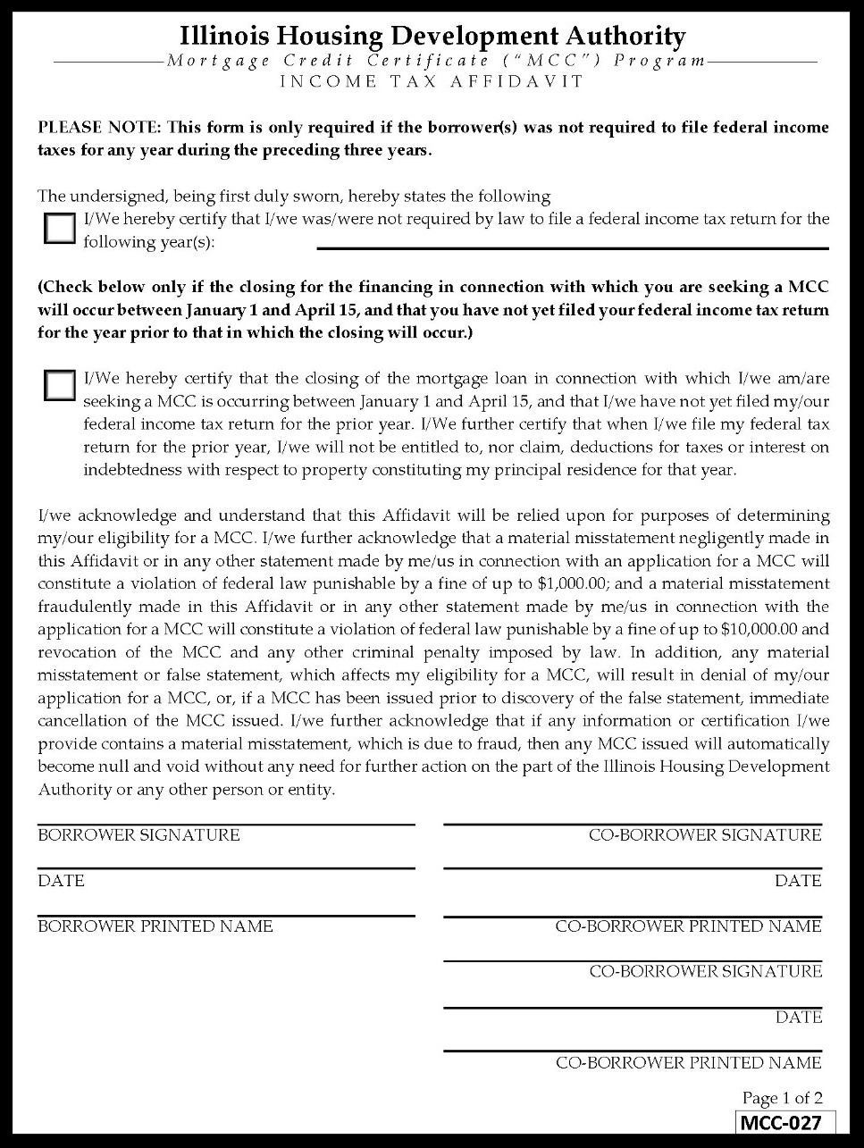 IHDA Mortgage Document Library