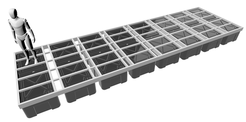 OCTAMARAN MODULAR PONTOON FRAME - DECK-JOISTED, 150mm STOCK | Floats ...