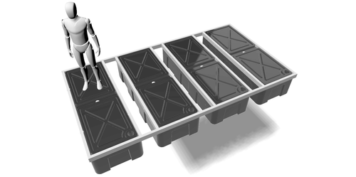 QUADRIMARAN MODULAR PONTOON FRAME - BASIC, 100mm STOCK | Floats and ...