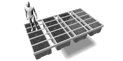 QUADRIMARAN MODULAR PONTOON FRAME - DECK-JOISTED, 150mm STOCK | Floats ...