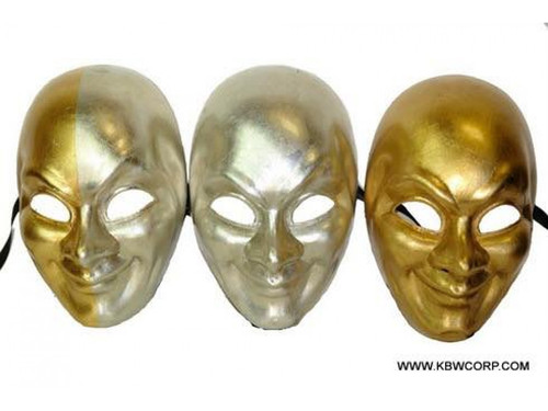 Solid Gold/Silver full face mask | Masquerade CC