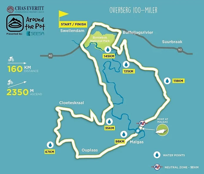 100 MILER MAPS & PROFILES | Around The Pot | South Africa