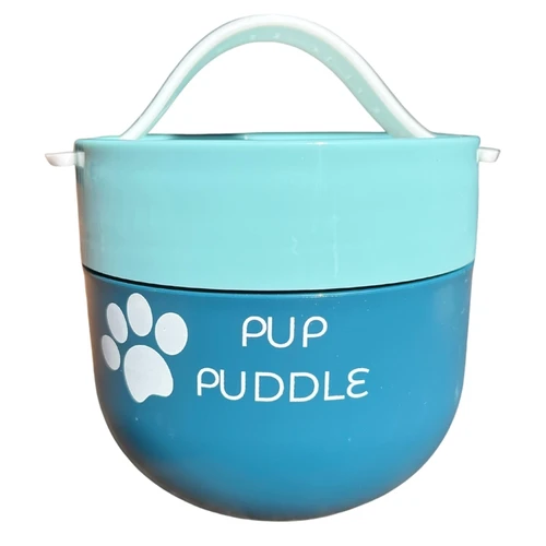 Pup Puddle Travel Bowl w/ Lid - Blue | Brothers for Life