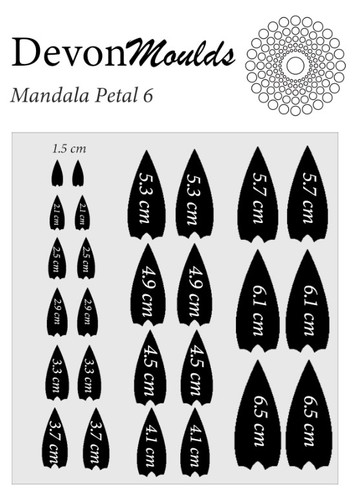 Mandala Petals 6 digital shape guide | Devon Dotting