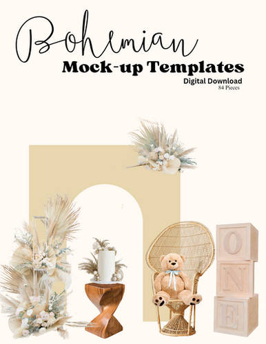 84 Piece Boho Mockup Template Bundle | Beyond The Toybox