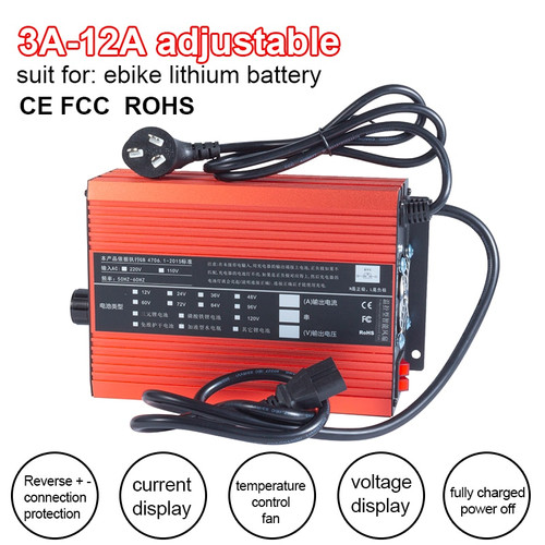 Lifepo4 Lithium Battery Charger Adjust 2A 5A 10A 12A Fast Charge ebike ...