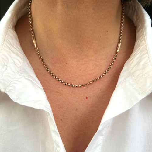 Mixed link Victorian chain with barrel clasp | Gold Digger Mcr
