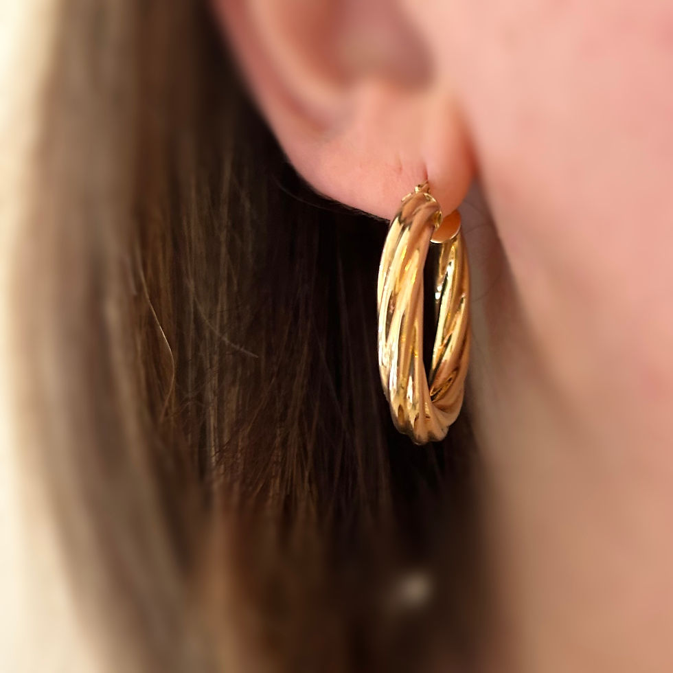 Large puffy twist hoops | Gold Digger Mcr