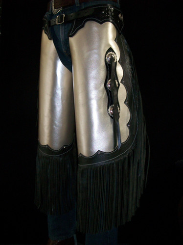 Custom Made Leather Show Chinks/Metallic Pearl | RBarKChapsN'Chinks
