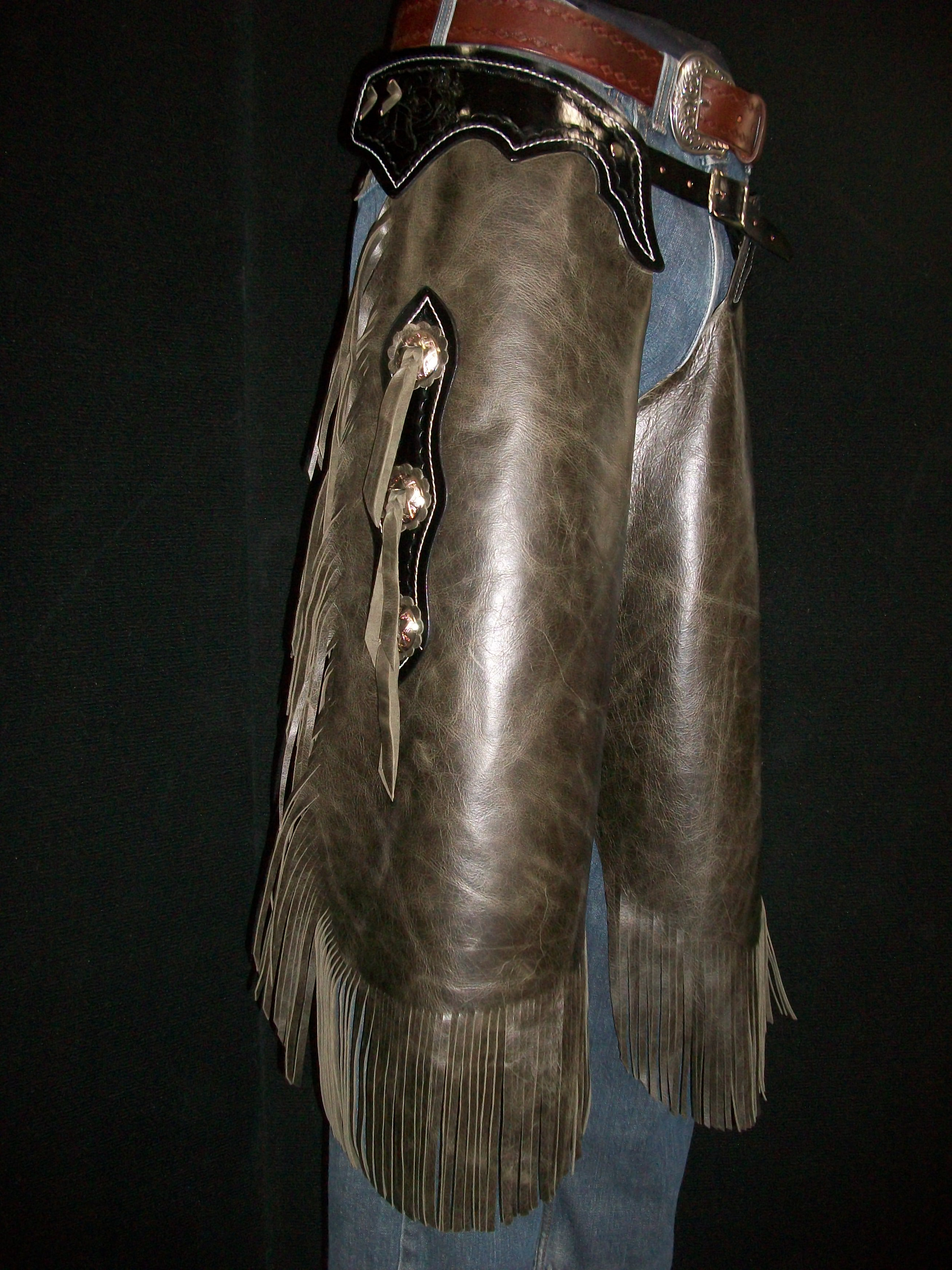 Custom Made Leather Chinks/Distressed | RBarKChapsN'Chinks