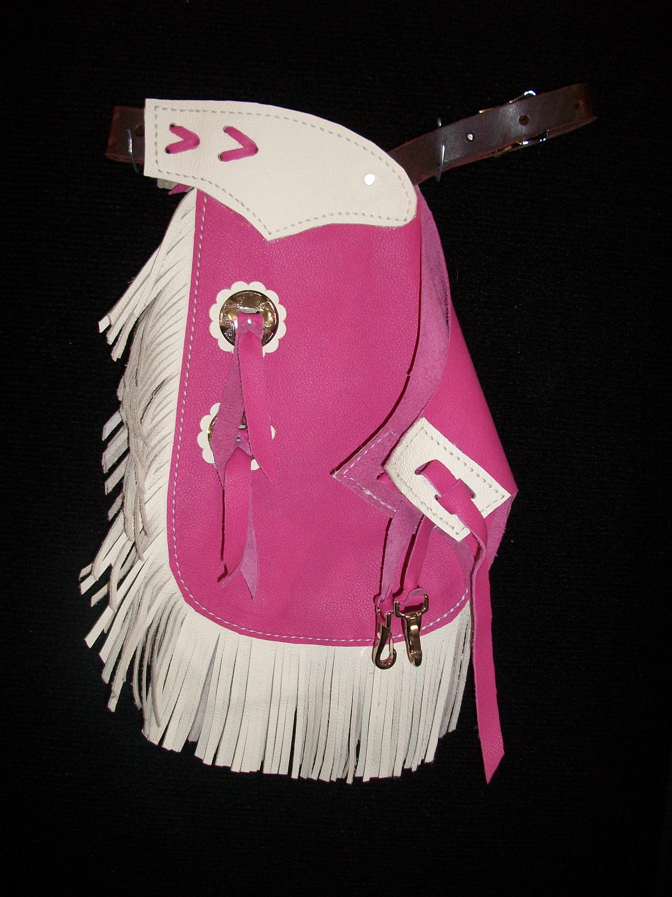 Custom Made Leather Kid's Chinks/ Pink | RBarKChapsN'Chinks