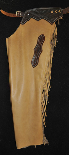 Custom Made Leather Shotgun Chaps/Buckskin | RBarKChapsN'Chinks