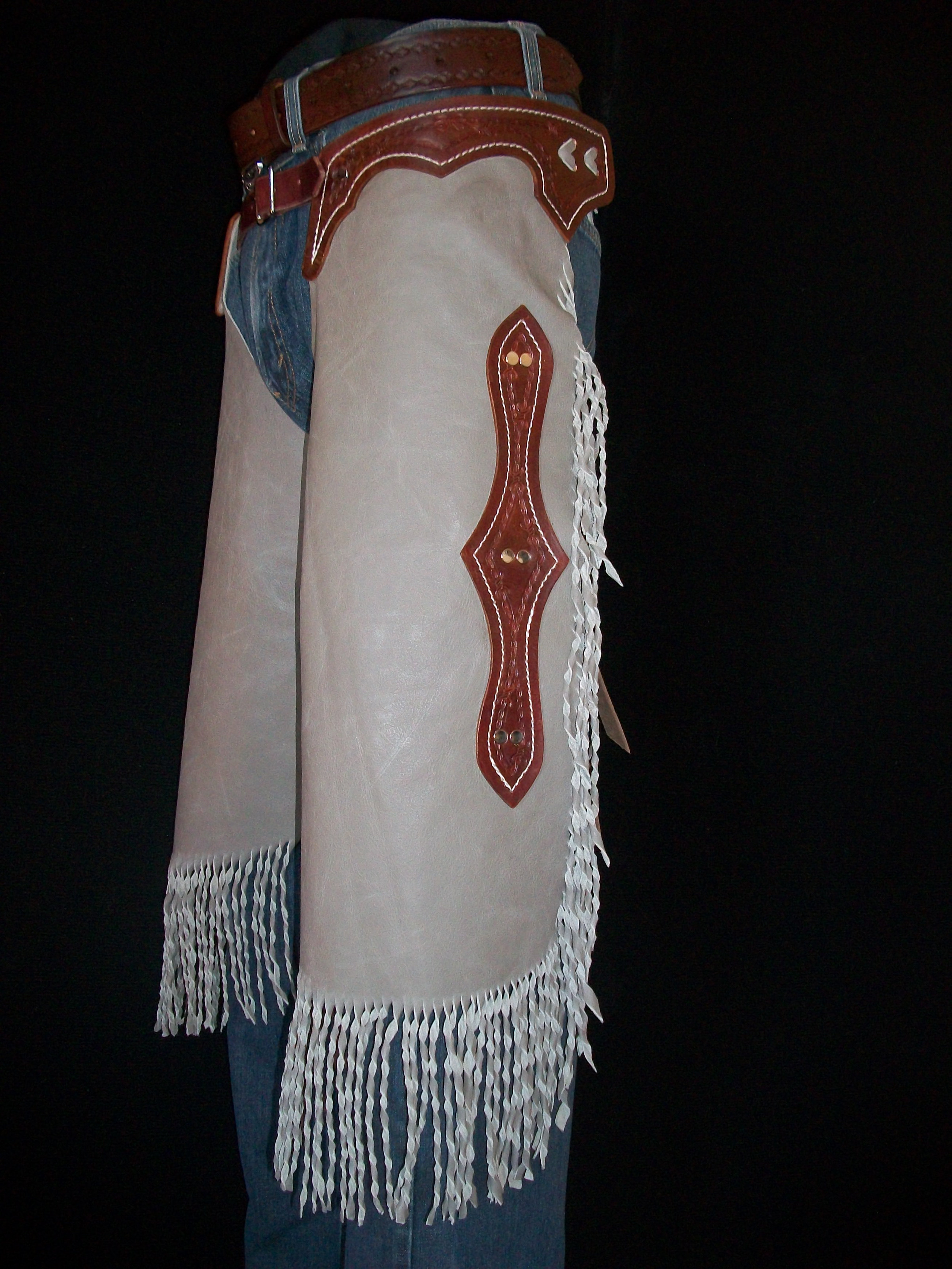 Custom Made Leather Chinks/Distressed | RBarKChapsN'Chinks