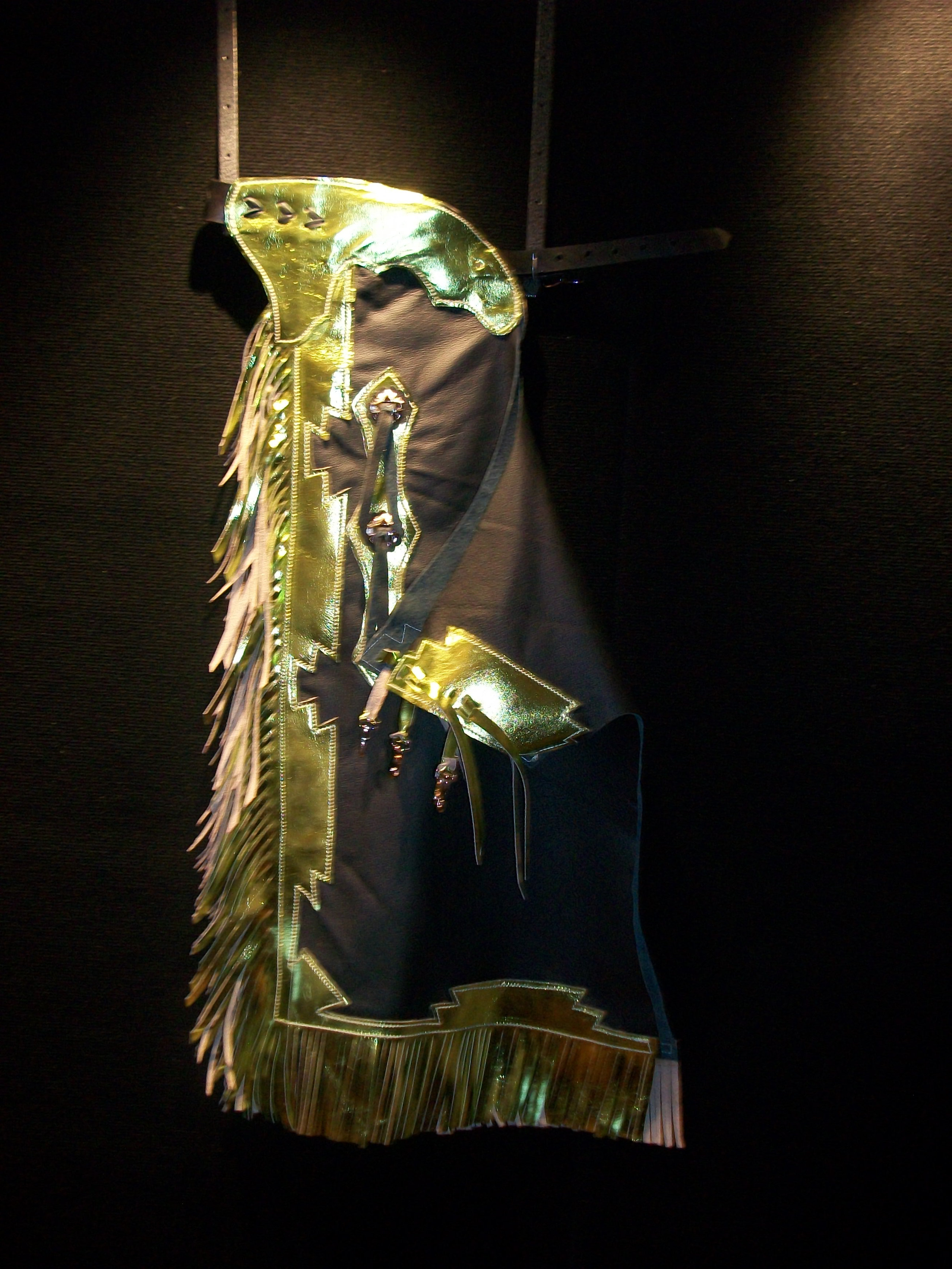 Custom Made Leather Rodeo Chaps/Metallic Green | RBarKChapsN'Chinks