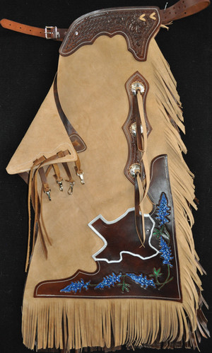 Custom Made Leather Batwing Chaps/Texas Rodeo Chaps | RBarKChapsN'Chinks