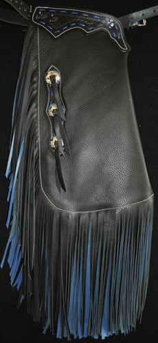 Custom Made Leather Chinks/Blue | RBarKChapsN'Chinks