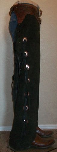 Custom Made Leather Shotgun Chaps/ Show Chaps | RBarKChapsN'Chinks
