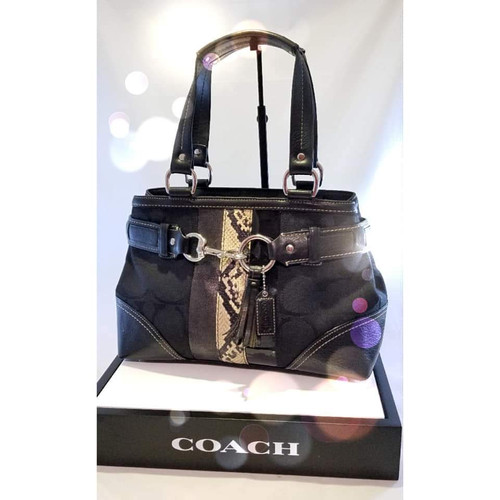 COACH HAMPTONS PYTHON SIGNATURE SATCHEL | Shakeurshimmie Acces