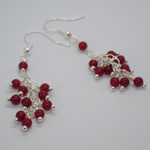 Ruby Jade Waterfall Earrings | Whittle Wire