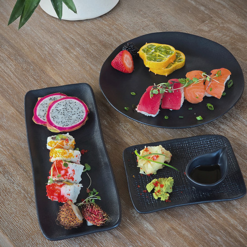 Lead-Free Black Serving Platters | Sustainably Sourced Stoneware