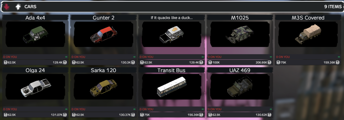 Vehicle Trader | Airborne DayZ