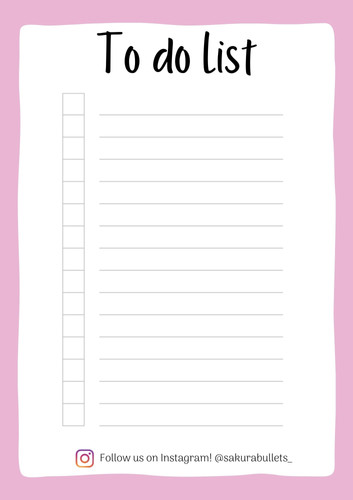 To Do List Template | Sakura Bullets