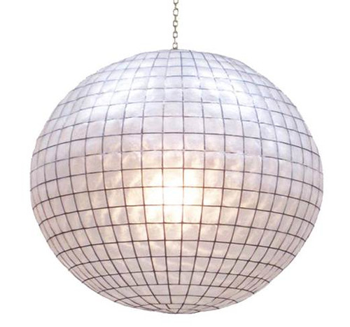 36" Dia Capiz Shell Ball Pendant | Wildseed Living