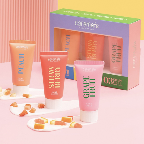 Caremate Hand Cream 3pcs. Set (Peach, Strawberry, Grapefruit) | Webuybangkok
