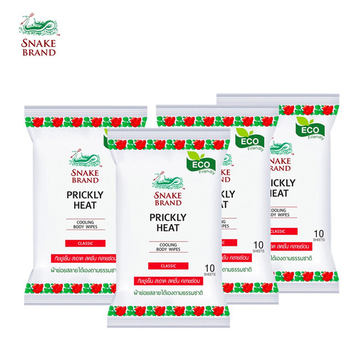 Snake Brand Cooling Body Wipes Classic (10 sheets x4packs) | Webuybangkok