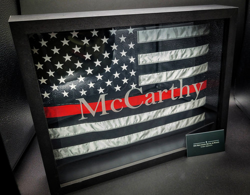 Thin Red Line Etched Shadowbox | HHPrecisionMetal&Woo