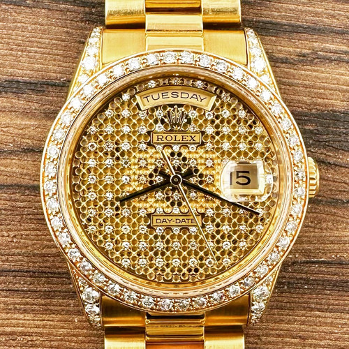 ROLEX DAY-DATE REF.18338 "PAVE DIAMOND DIAL"(M08299) | Londonwatch