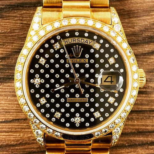 ROLEX DAY-DATE REF.18138 “PLEIADE BLACK DIAMOND DIAL” (M06466 ...
