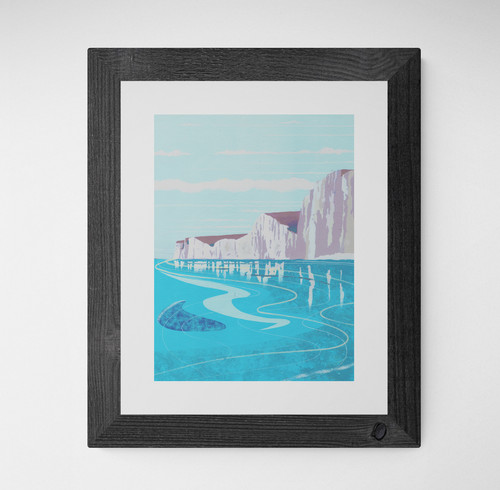 'White Cliffs of Dover' Original painting. Acrylic on paper 30 x 40cm ...