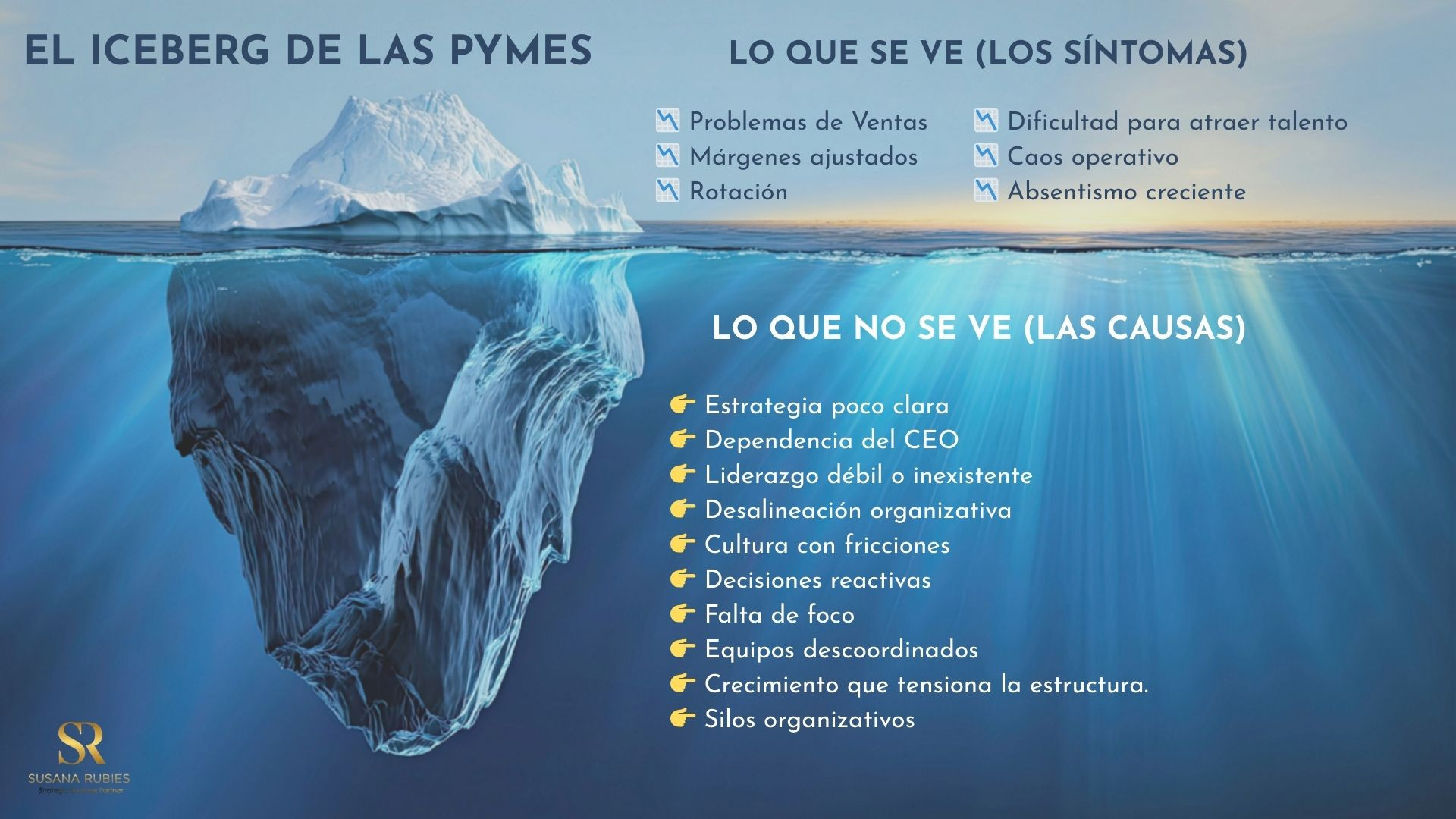 🧊 Los problemas de las empresas son como un iceberg. lo que se ve ...