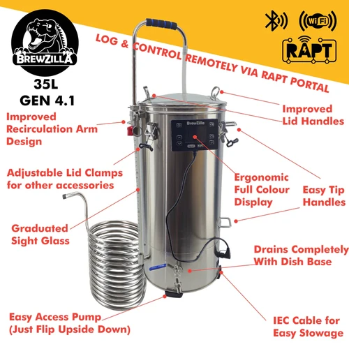 BrewZilla 35L Gen 4.1 with Pump 1900/500w - 220-240V AC | The BeerLab