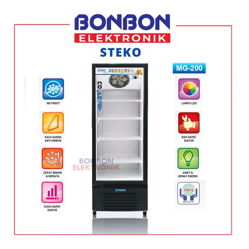 STEKO Showcase 1 Pintu 180 L MG-200 / MG 200 Display Cooler 180 Liter ...