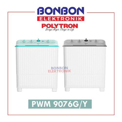 Polytron Mesin Cuci 2 Tabung 9KG PWM 9076 G/Y / 9076G 9076Y | Bonbon ...