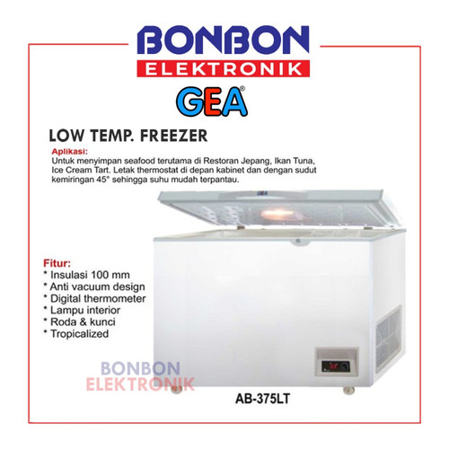 GEA Chest Freezer Low Temp AB-375LT Penyimpan Seafood AB 375 LT 375L ...