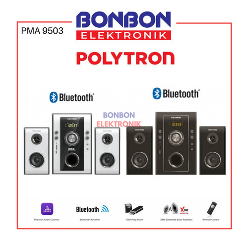Polytron Speaker PMA 9503 Karaoke Remote Bluetooth USB | Bonbon Elektronik
