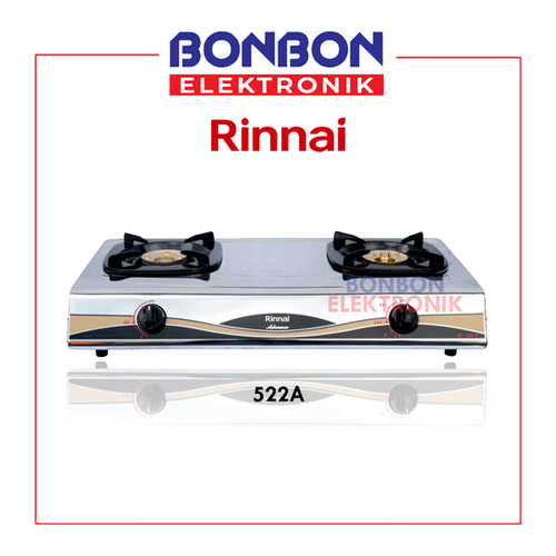 Rinnai Kompor Gas 2 Tungku RI-522A / RI 522 A / RI522A Stainless Steel ...