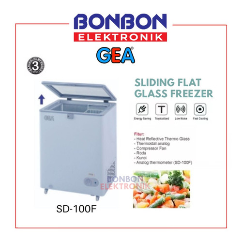 GEA Sliding Flat Glass Freezer SD-100F / SD100F 100L | Bonbon Elektronik