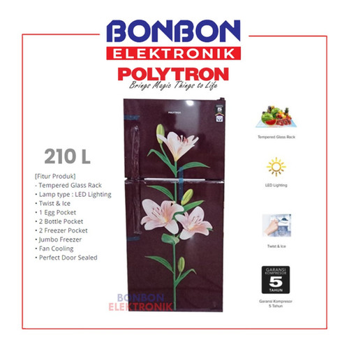 Polytron Kulkas 2 Pintu 210L PRB 217 / PRB217 New Belleza 210 L ...