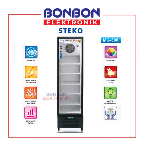 STEKO Showcase 1 Pintu 280 L MG-300 / MG 300 Display Cooler 280 Liter ...