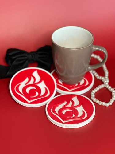 Genshin Impact Pyro Coasters Set of 3 | Anime Lux