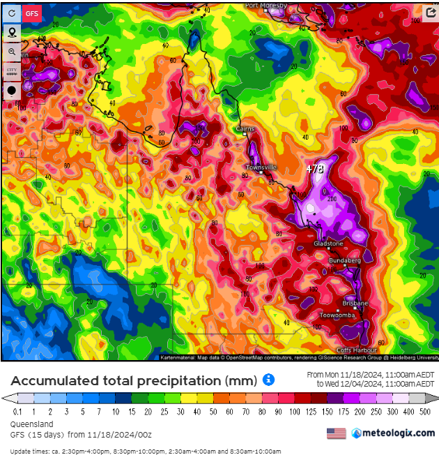 Accumulated rainfall models